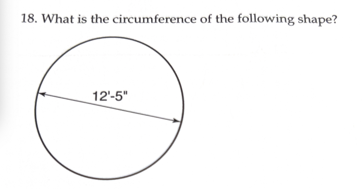 Solved 18. What is the circumference of the following shape? | Chegg.com