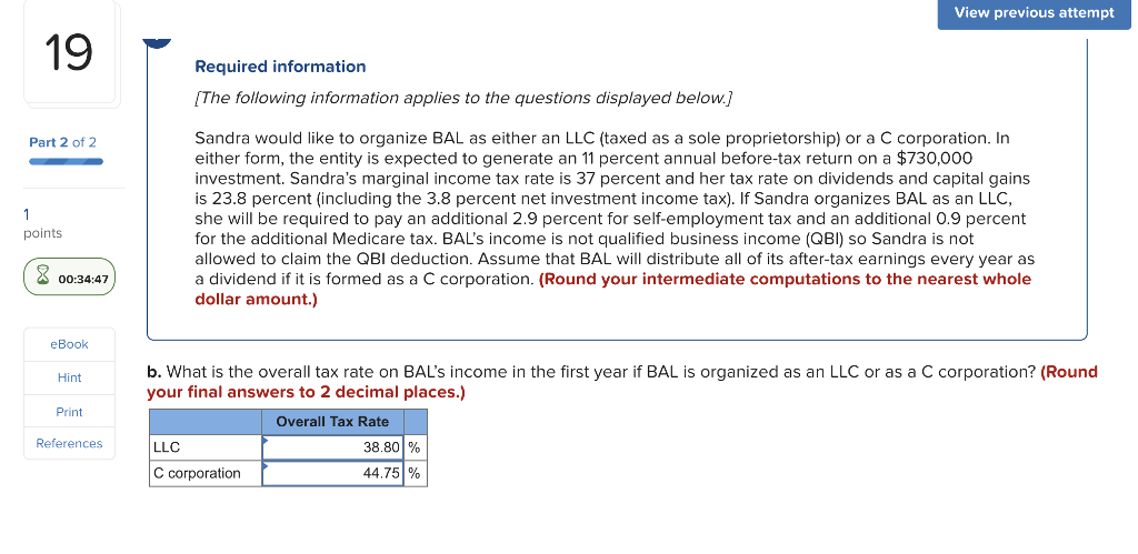 Solved View previous attempt Required information [The | Chegg.com