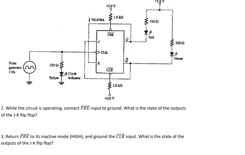 Solved The J-K Flip Flop Objectives Test a J-K flip flop | Chegg.com