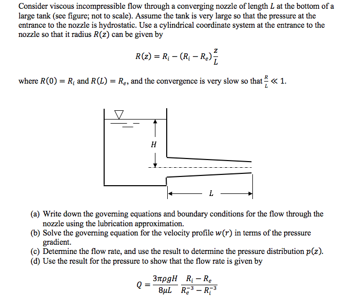 Consider viscous incompressible flow through a | Chegg.com