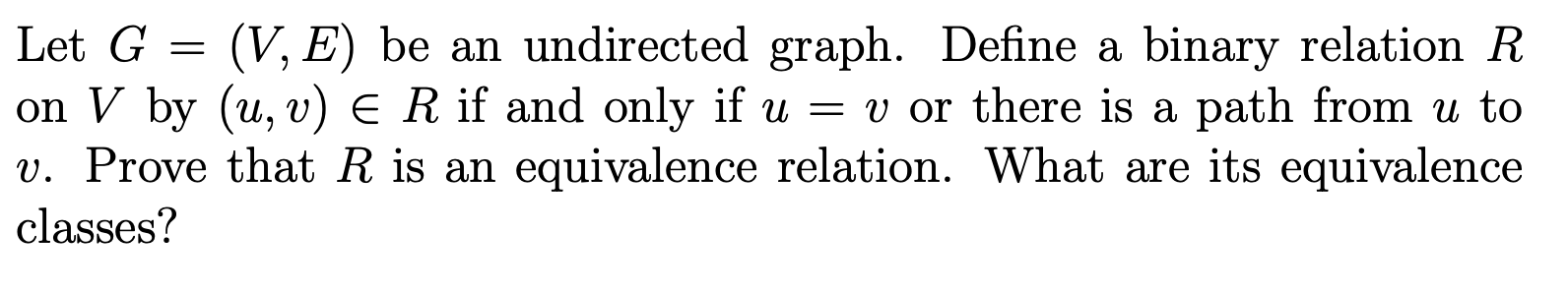 Solved Let G=(V,E) be an undirected graph. Define a binary | Chegg.com