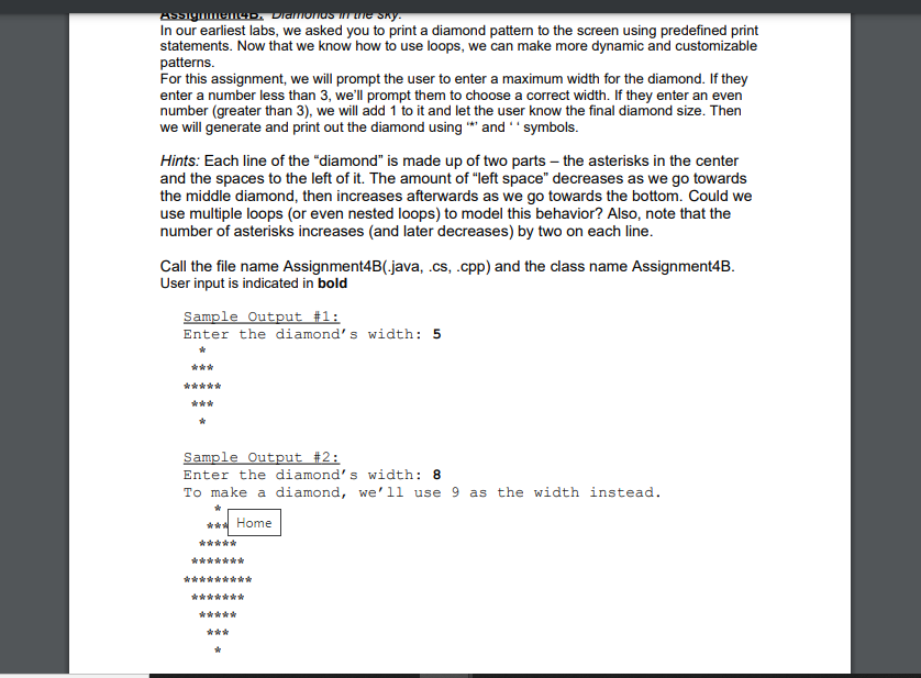 Solved gumenge Diamonus me shy. In our earliest labs, we | Chegg.com