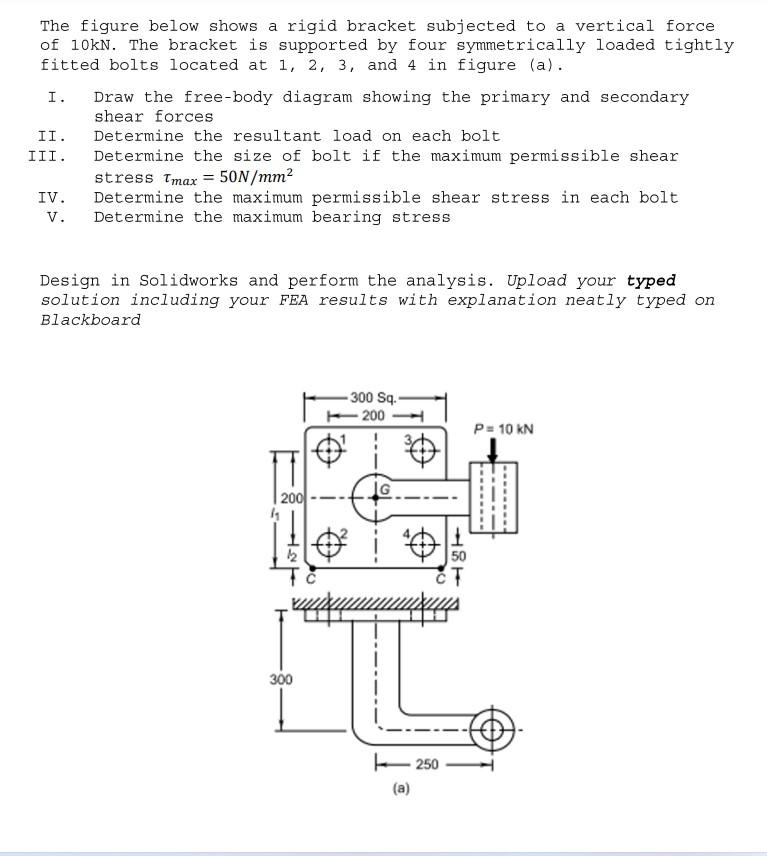 Solved The figure below shows a rigid bracket subjected to a | Chegg.com