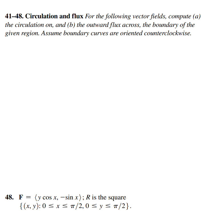 Solved 41–48. Circulation and flux For the following vector | Chegg.com