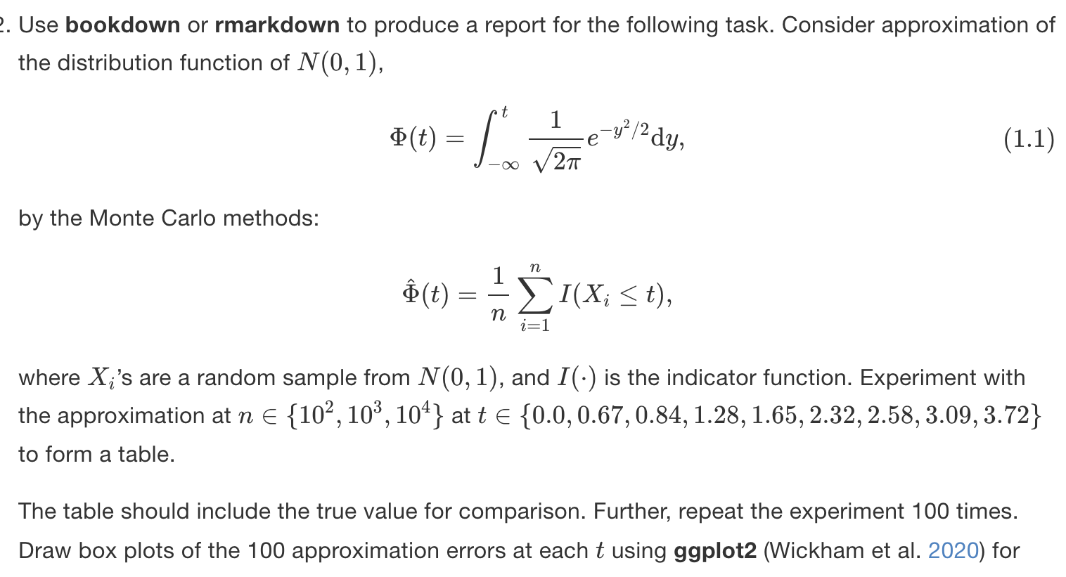Solved Use bookdown or rmarkdown to produce a report for the | Chegg.com