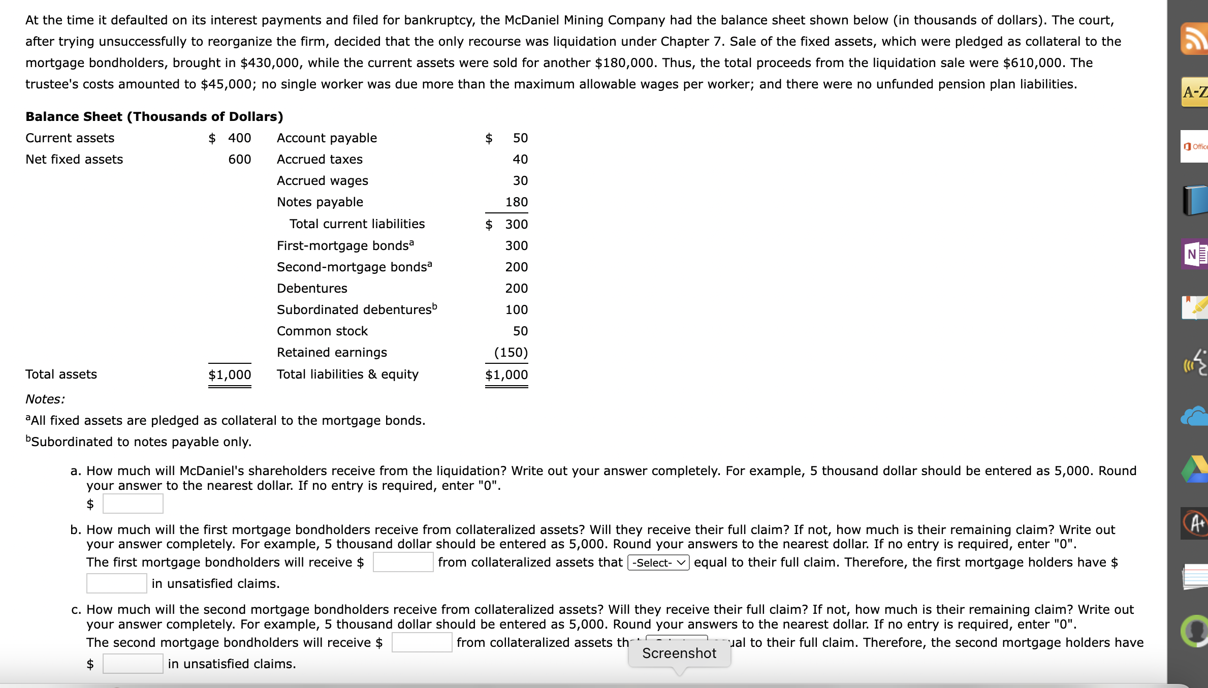 Solved aAll fixed assets are pledged as collateral to the | Chegg.com