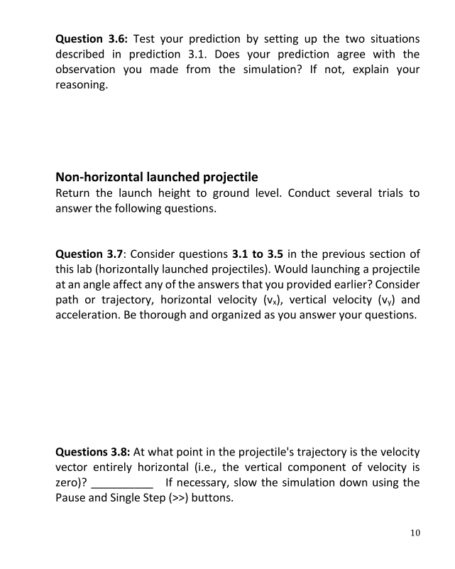 Solved Horizontal launched projectile Gravity-free • Path | Chegg.com