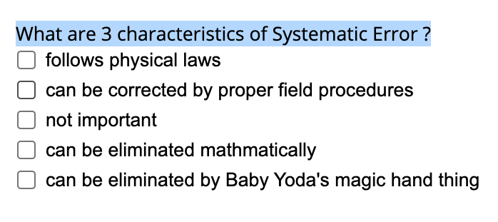 Solved What are 3 characteristics of Systematic Error ? | Chegg.com