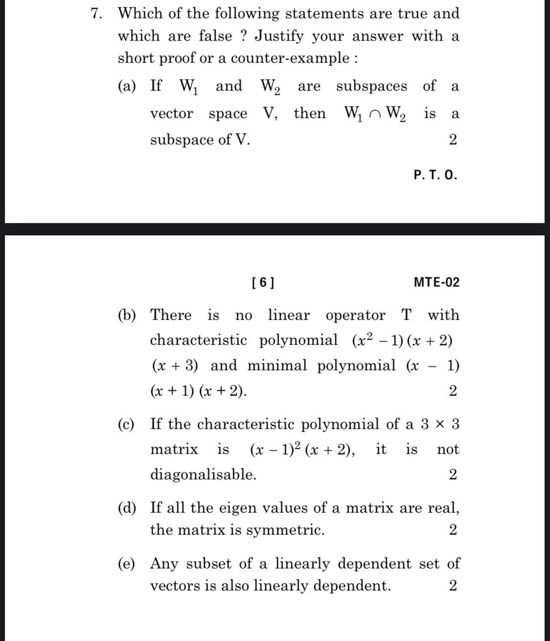 Solved 7. Which of the following statements are true and | Chegg.com