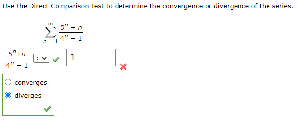 Solved Use the Direct Comparison Test to determine the | Chegg.com