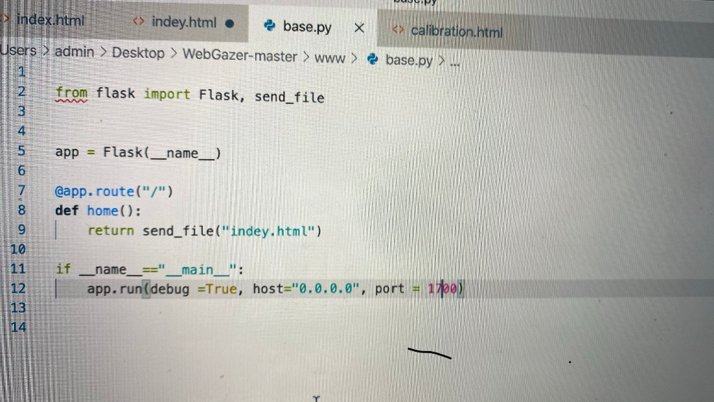 Solved i am trying to run this webgazer.js script on a | Chegg.com