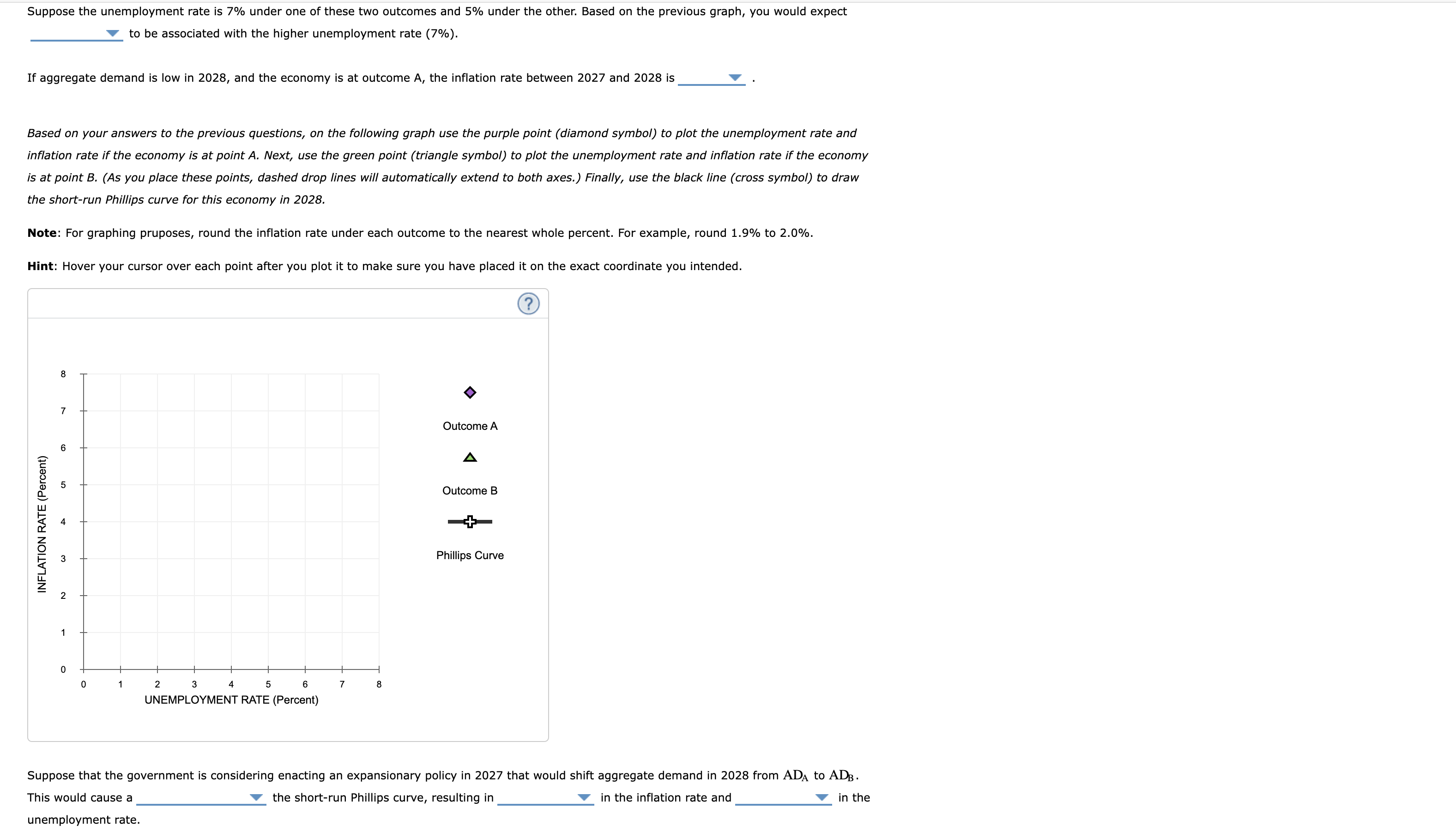 Solved In the year 2027, aggregate demand and aggregate | Chegg.com