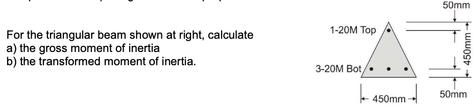 Solved For the triangular beam shown at right, calculatea) | Chegg.com
