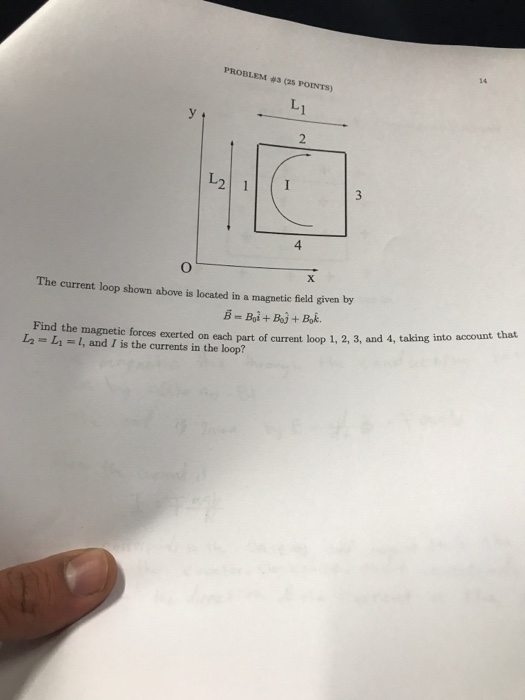 Solved The current loop shown above is located in a magnetic | Chegg.com