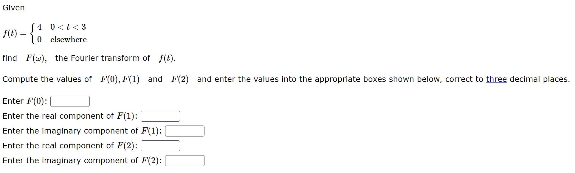 Solved Given f(t)={400 | Chegg.com