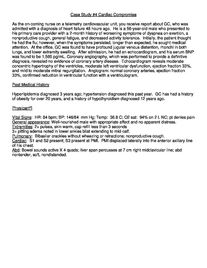 Solved CASE STUDY: 1. Discuss each scheduled medication | Chegg.com