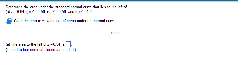 Solved Determine the area under the standard normal curve | Chegg.com
