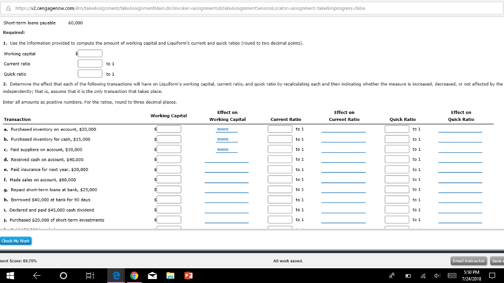 Solved apter 13 eBook Calculator Effect of Transactions on | Chegg.com