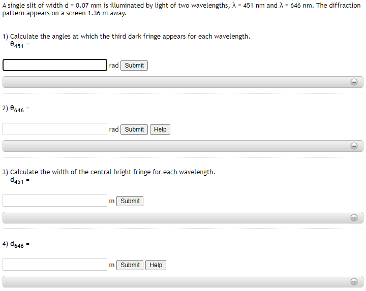 Solved A single slit of width d = 0.07 mm is illuminated by | Chegg.com