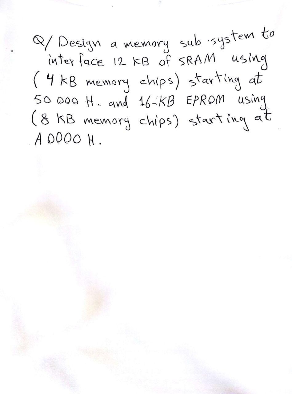 Solved a memory sub system to Q/ Design interface 12 kB of | Chegg.com