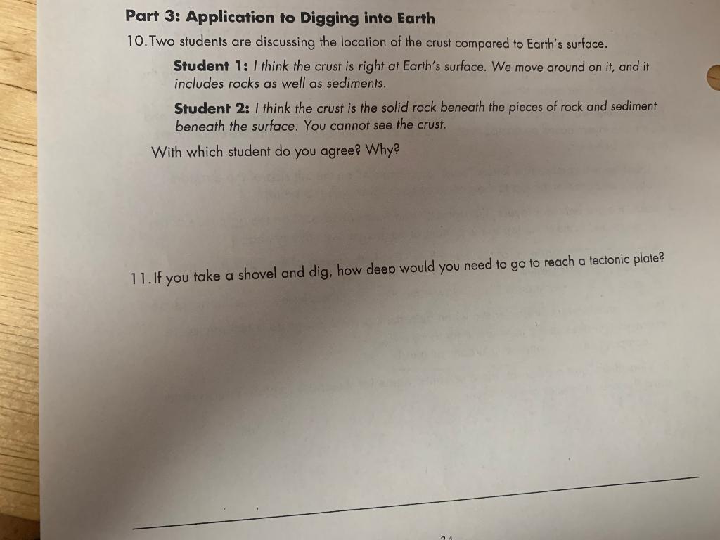 Solved Part 3: Application to Digging into Earth 10. Two | Chegg.com