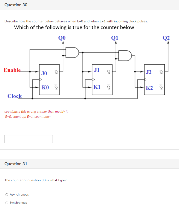 Solved Question 30 Describe how the counter below behaves | Chegg.com