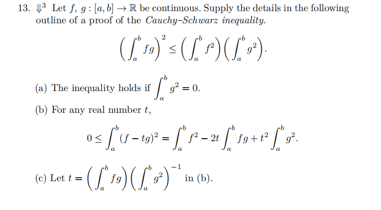 Solved 5⇓3 ﻿Let f,g:[a,b]→R ﻿be continuous. Supply the | Chegg.com