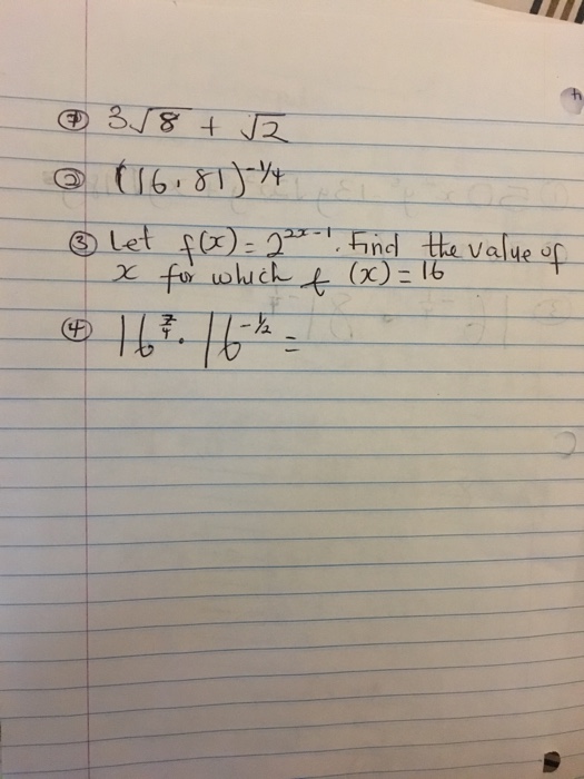 Solved 3 Squareroot 8 + Squareroot (16 middot 81)^-1/4 Let | Chegg.com