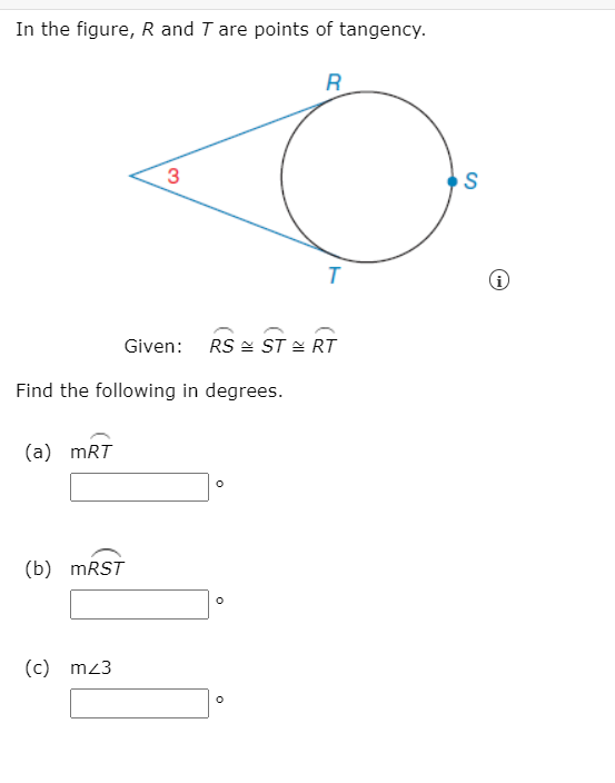 Solved In the figure, R and T are points of tangency. A | Chegg.com