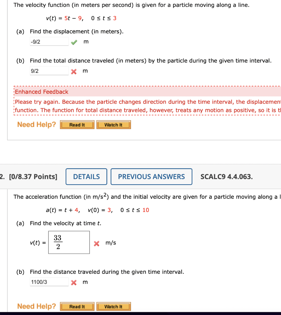 Solved v(t)=5t−9,0≤t≤3 (a) Find the displacement (in | Chegg.com