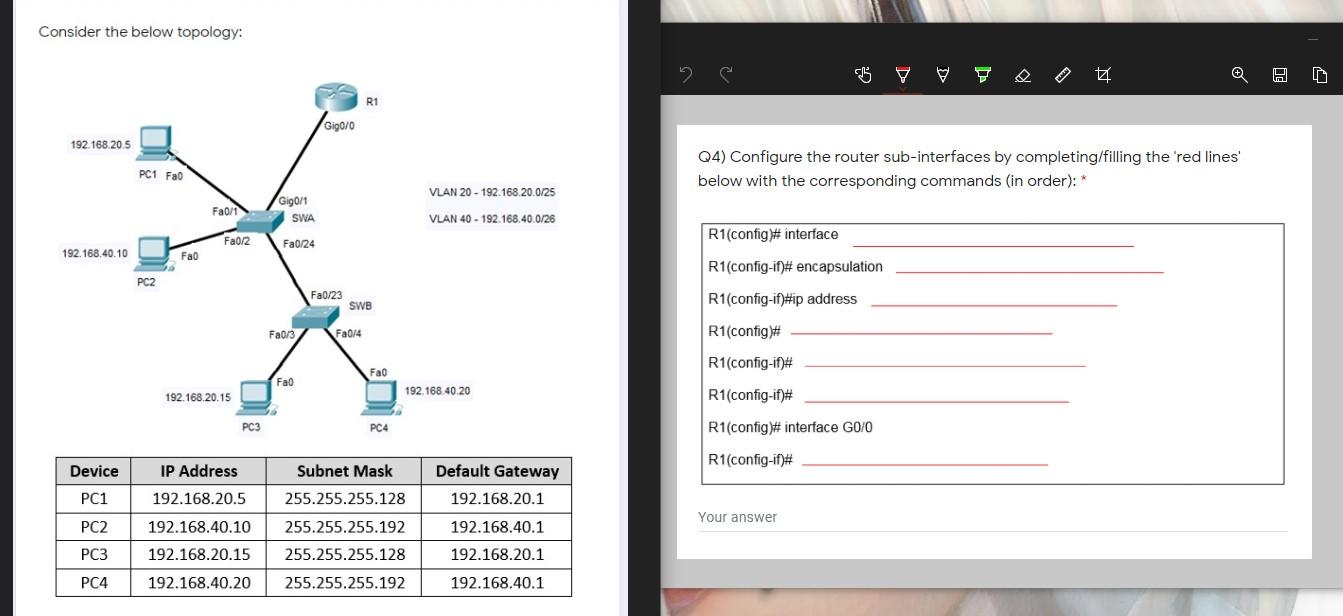 Solved Consider the below topology: B 1 다 0 R1 Gig0/0 | Chegg.com