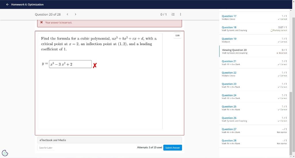 Solved Find the formula for a cubic polynomial, | Chegg.com