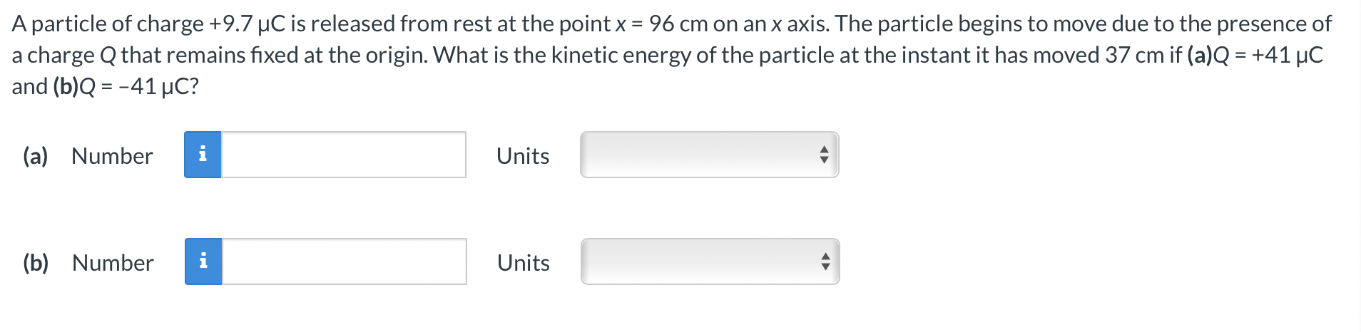 Solved A particle of charge +9.7 uC is released from rest at | Chegg.com