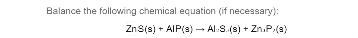 Balance the following chemical equation (if | Chegg.com
