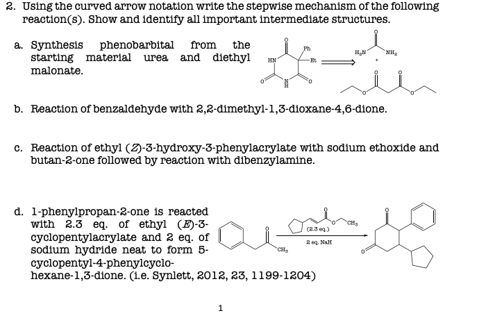 Solved 2. Using the curved arrow notation write the stepwise | Chegg.com