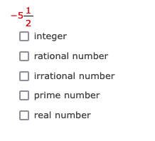 Solved −521 integer rational number irrational number prime | Chegg.com