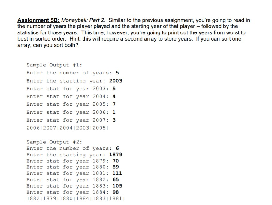 Solved Assignment 5B: Moneyball: Part 2. Similar to the | Chegg.com