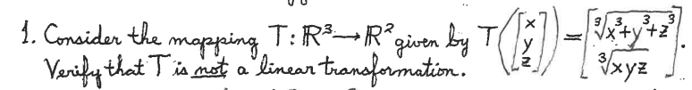 Solved 1. Consider the mapping T:R3→R2 given by T⎝⎛⎣⎡xy | Chegg.com