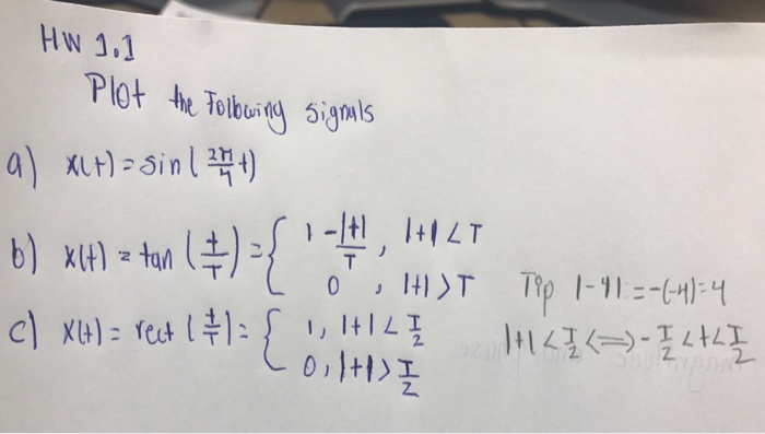 Solved Plot the Following signals a) x(t) = sin(2 pi/4 t) | Chegg.com