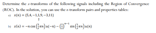 Solved Determine the z-transforms of the following signals | Chegg.com