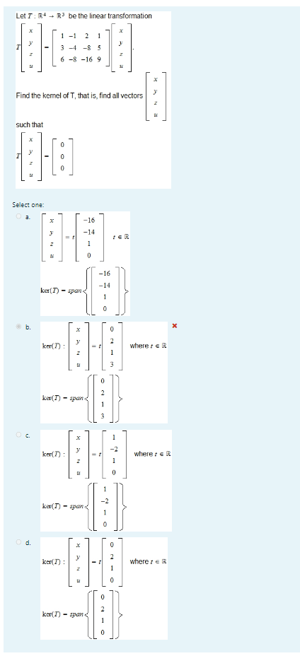 Solved Let T:R4→R3 be the linear transformation | Chegg.com