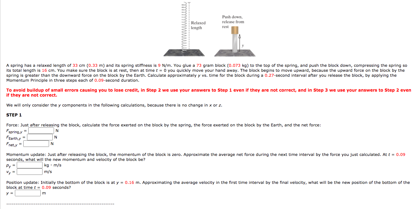 Solved Relaxed length Push down, release from rest A spring | Chegg.com