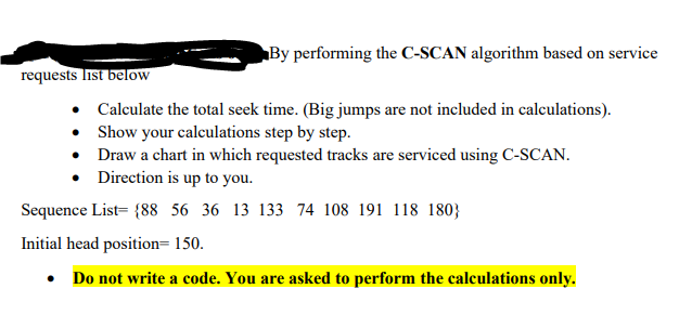 Solved By Performing The C Scan Algorithm Based On Service 1061