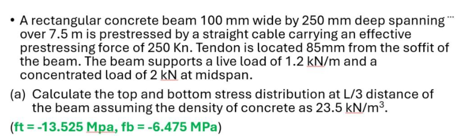 Solved A rectangular concrete beam 100 mm ﻿wide by 250 mm | Chegg.com