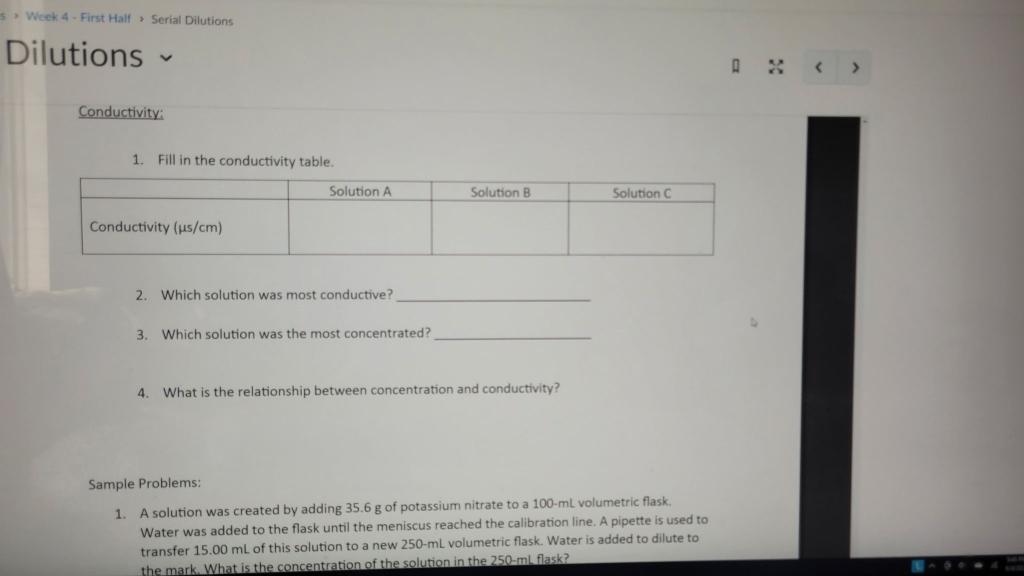 Solved Serial Dilutions Background: In this experiment we | Chegg.com