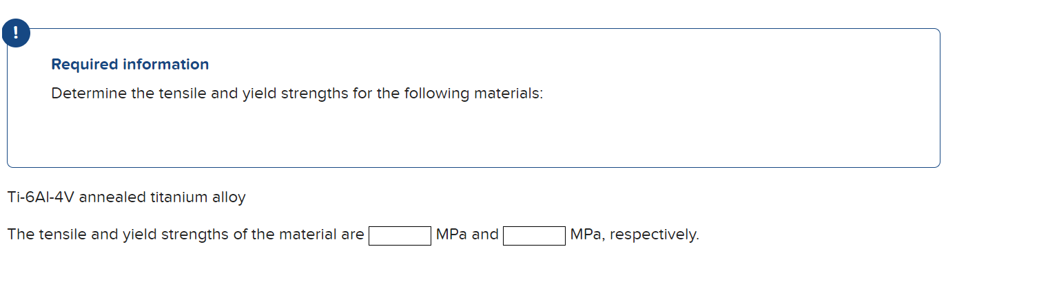 Solved Required information Determine the tensile and yield | Chegg.com