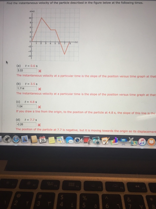 Solved Find the instantaneous velocity of the particle | Chegg.com