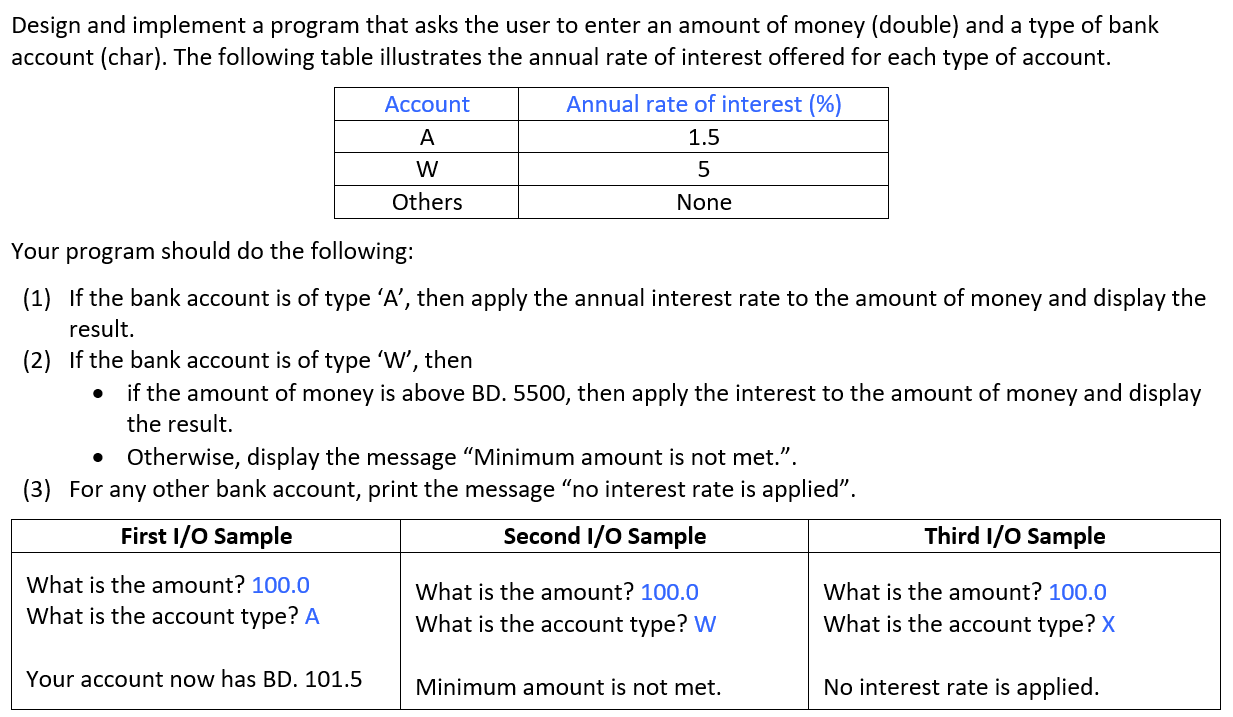 Solved Design and implement a program that asks the user to | Chegg.com