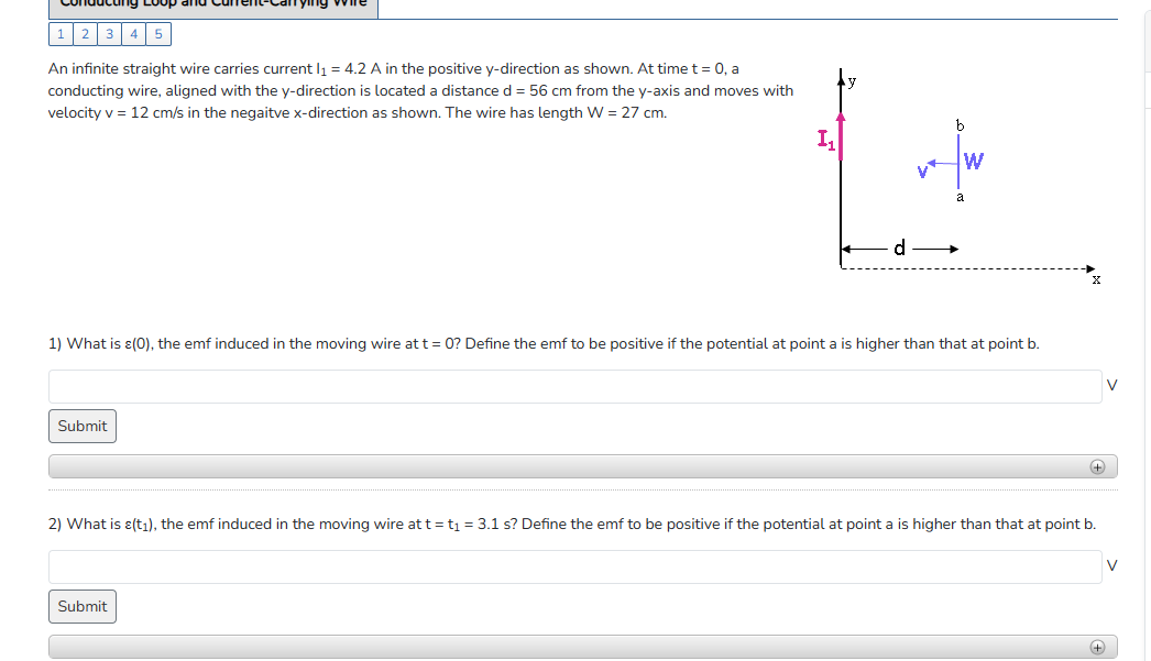 Solved An infinite straight wire carries current I1=4.2 A in | Chegg.com