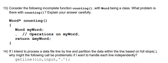 Solved 13) Consider the following incomplete function | Chegg.com